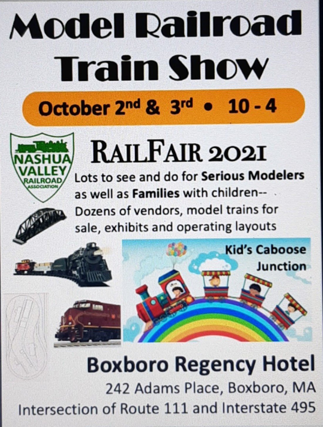 RAILFAIR 2021 MODEL TRAIN SHOW | Boxboro Regency, Boxborough, MA ...