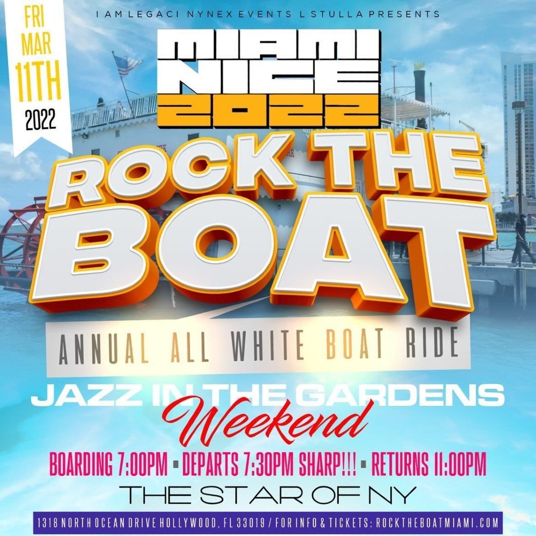 MIAMI NICE 2022 ANNUAL ALL WHITE BOAT RIDE JAZZ IN THE GARDENS WEEKEND ...