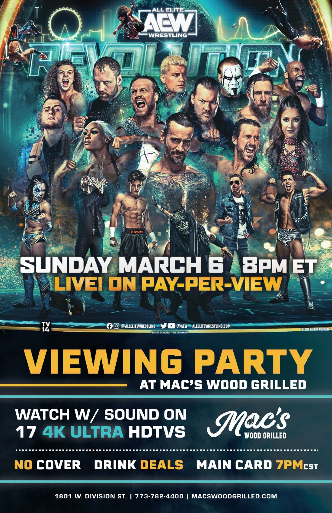 AEW Revolution 2022 Viewing Party at Mac’s Wood Grilled | Mac's Wood ...