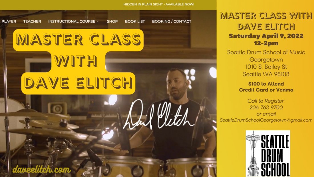 Masterclass with drummer Dave Elitch at Seattle Drum School Georgetown ...