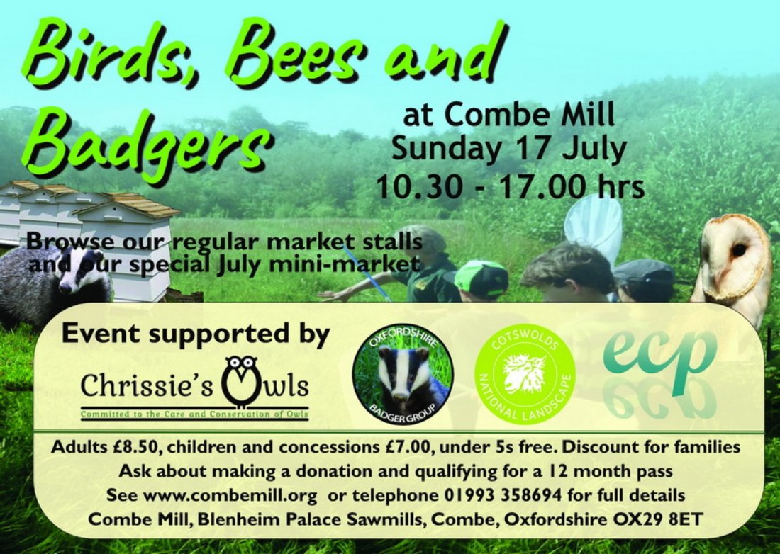 Combe Mill `In Steam` themed Event Birds,Bees, Bats & Badgers Sun 17th ...