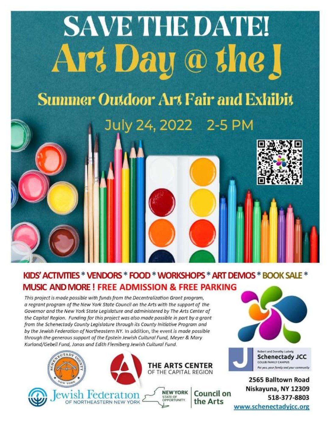 Summer Outdoor Art Fair and Exhibit | Schenectady JCC | July 24, 2022