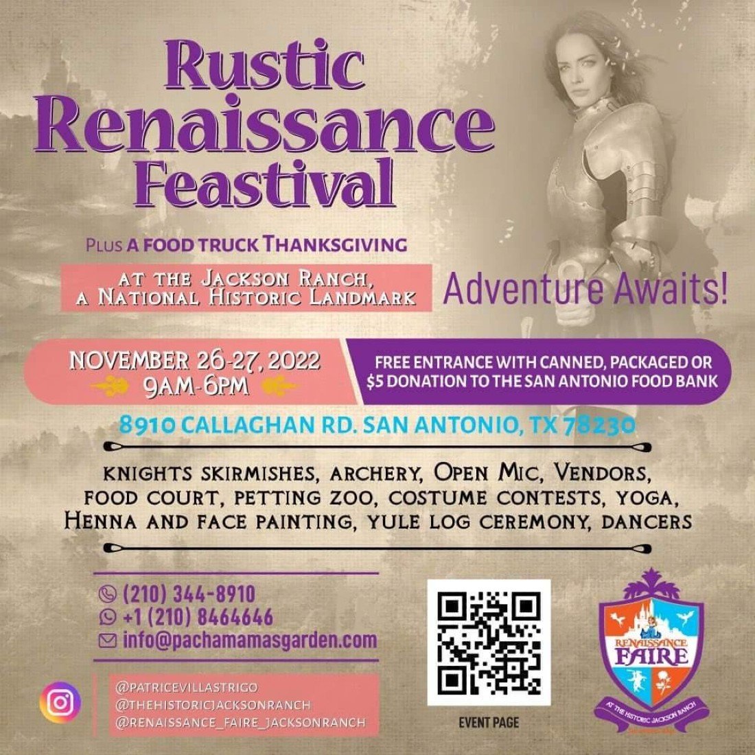 Rustic Renaissance Feastival Tickets at The Jackson Ranch, Castle Hills ...