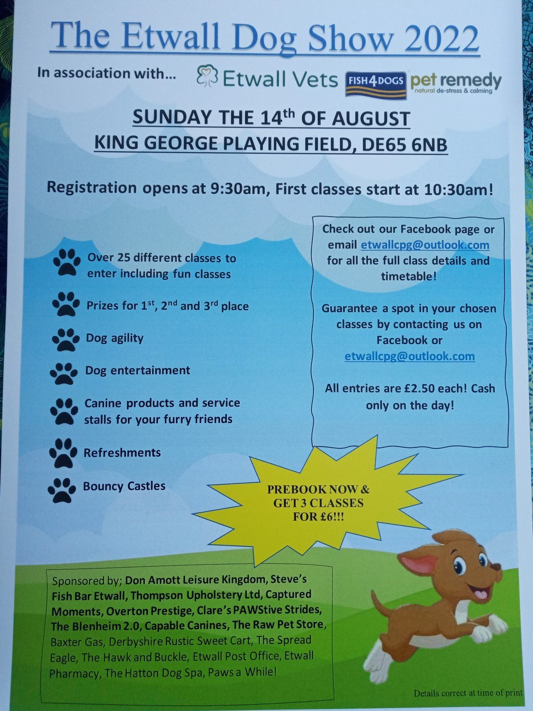 The Etwall Dog Show 2022 King George Playing Field DE65 6NB Derby