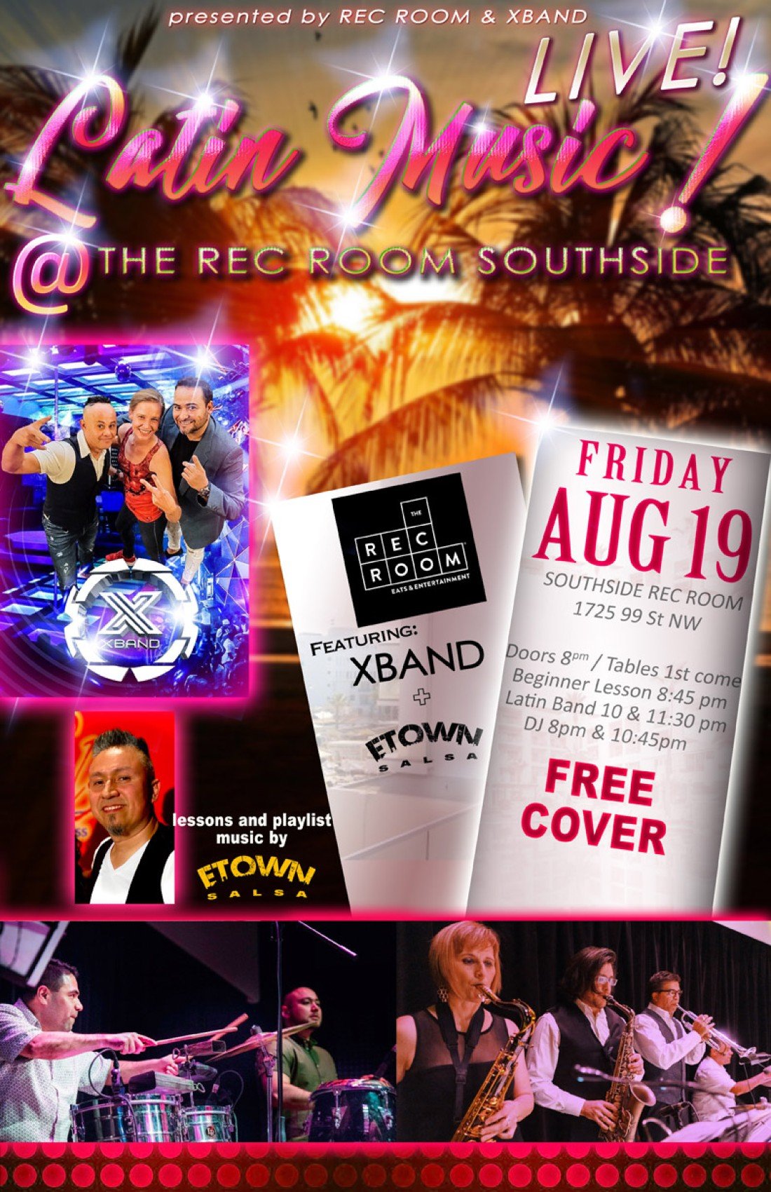 THE REC ROOM LATIN MUSIC with XBAND Tickets at ETOWN SALSA DANCE ...