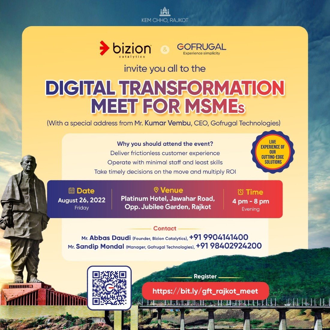 The Digital Transformation Meet for MSMEs Tickets at Platinum Hotel, Rajkot on 26th August, 2022