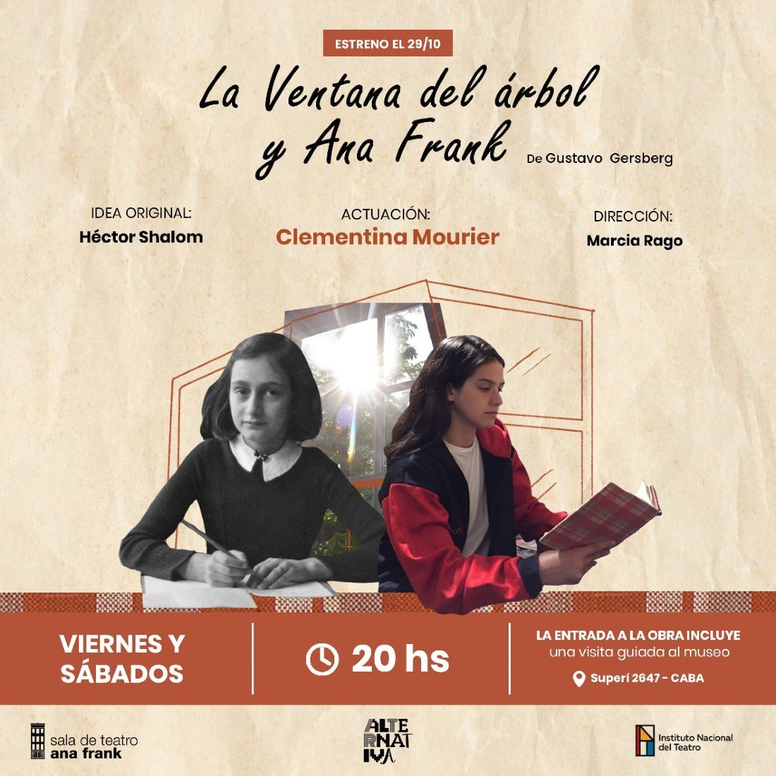 La ventana del árbol y Ana Frank Tickets at Sala de Teatro Ana Frank ...
