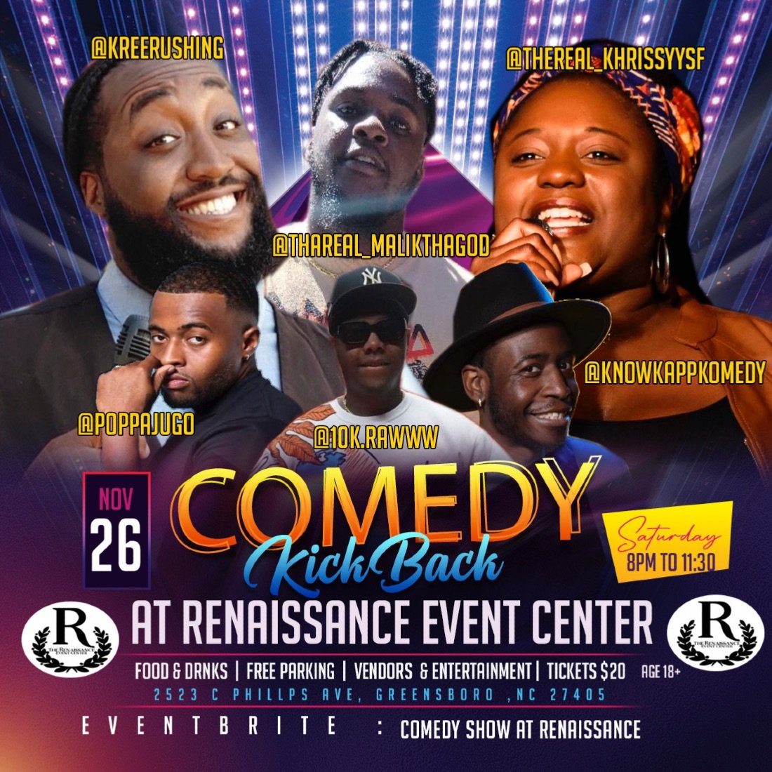 Comedy kickback at the Renaissance Tickets at The Renaissance Event ...