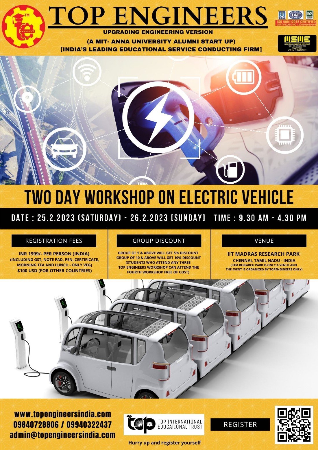 TWO DAY WORKSHOP ON ELECTRIC VEHICLE | IIT Madras Research Park ...