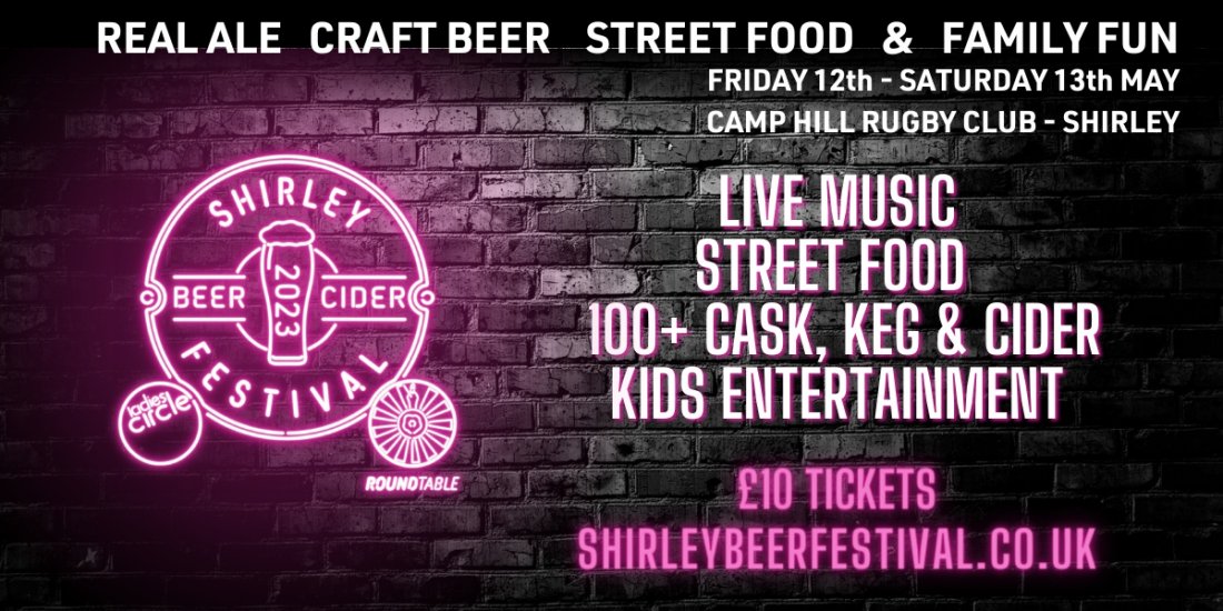 Shirley Beer & Cider Festival 2023 Real ale, craft beer, street food ...
