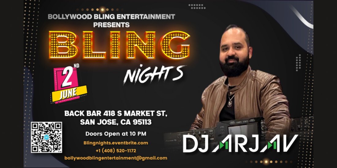 Bollywood Bling Nights with DJ Arjav on June 2 at Back Bar San Jose ...