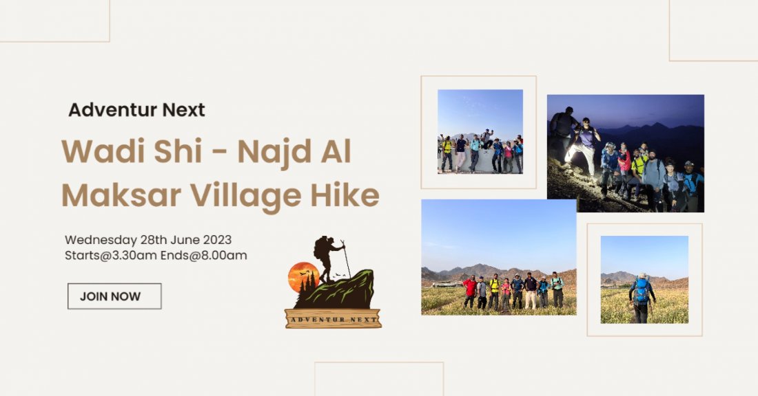 Free Hike - AN - Wadi Shi Najd Al Maksar Village Hike - Dubai (Level ...