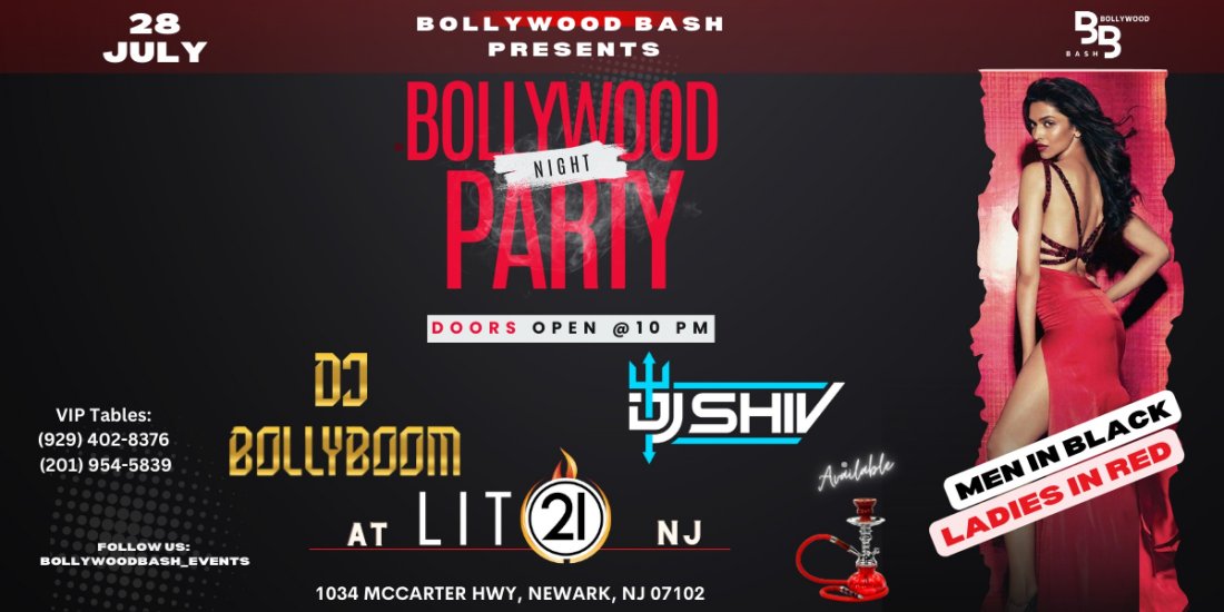 Bollywood Bash - DesiParty @ LIT21 Tickets at Lit 21, Newark on 28th July, 2023