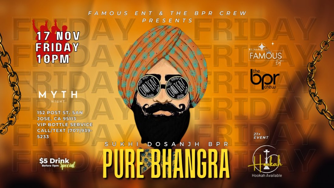 Pure Bhangra @ Myth Lounge Tickets | Myth Lounge, San Jose, CA ...