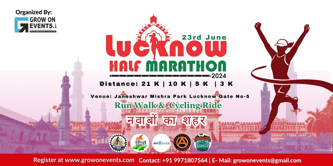 Lucknow Half Marathon-2024 Tickets at Janeshwar Mishra park, Lucknow on ...