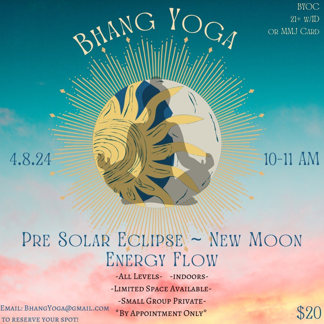 Pre Solar Eclipse ~ New Moon Energy Flow Tickets | Private Home Studio ...