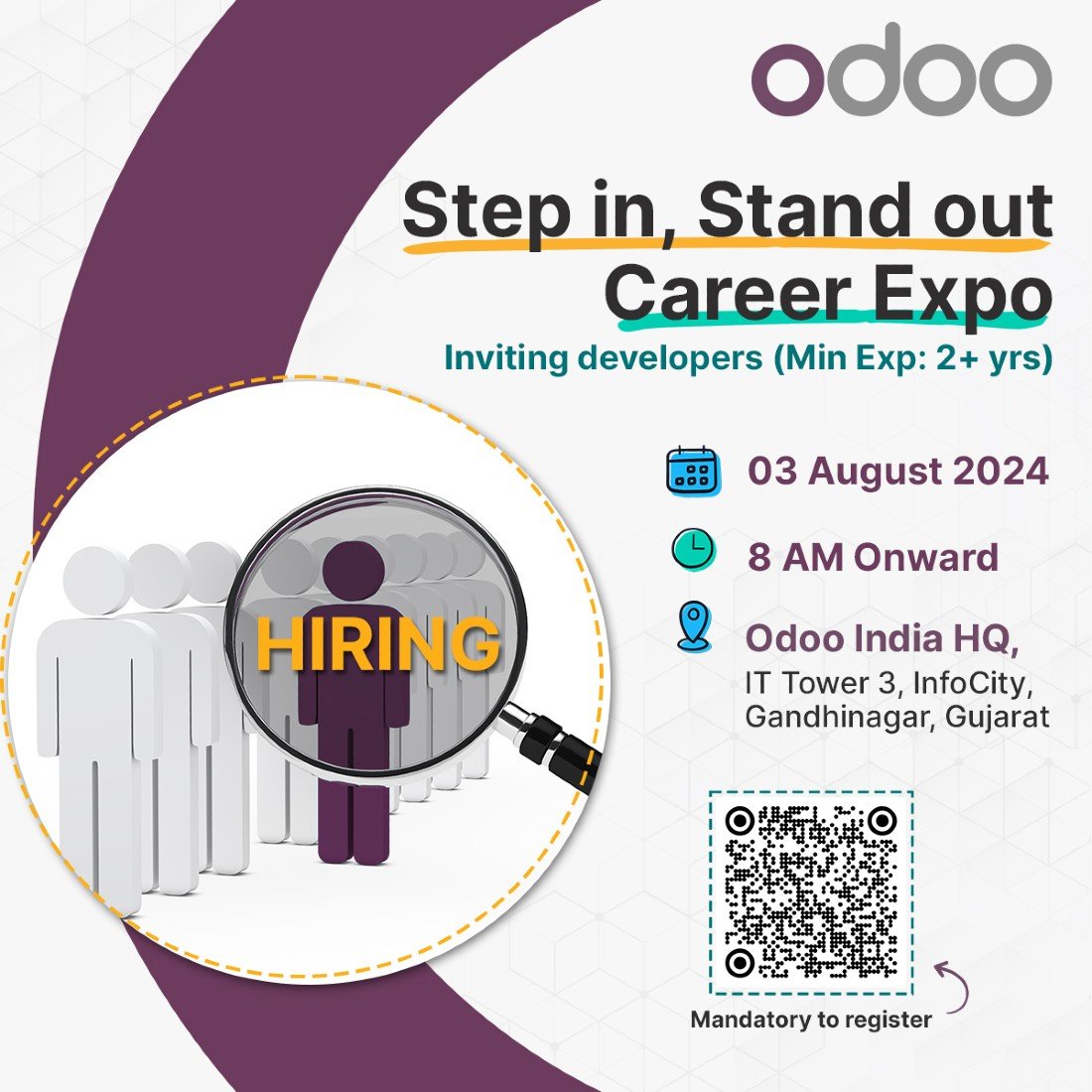 Odoo Walk-In Interviews Tickets at Odoo, Gandhinagar on 3rd August, 2024