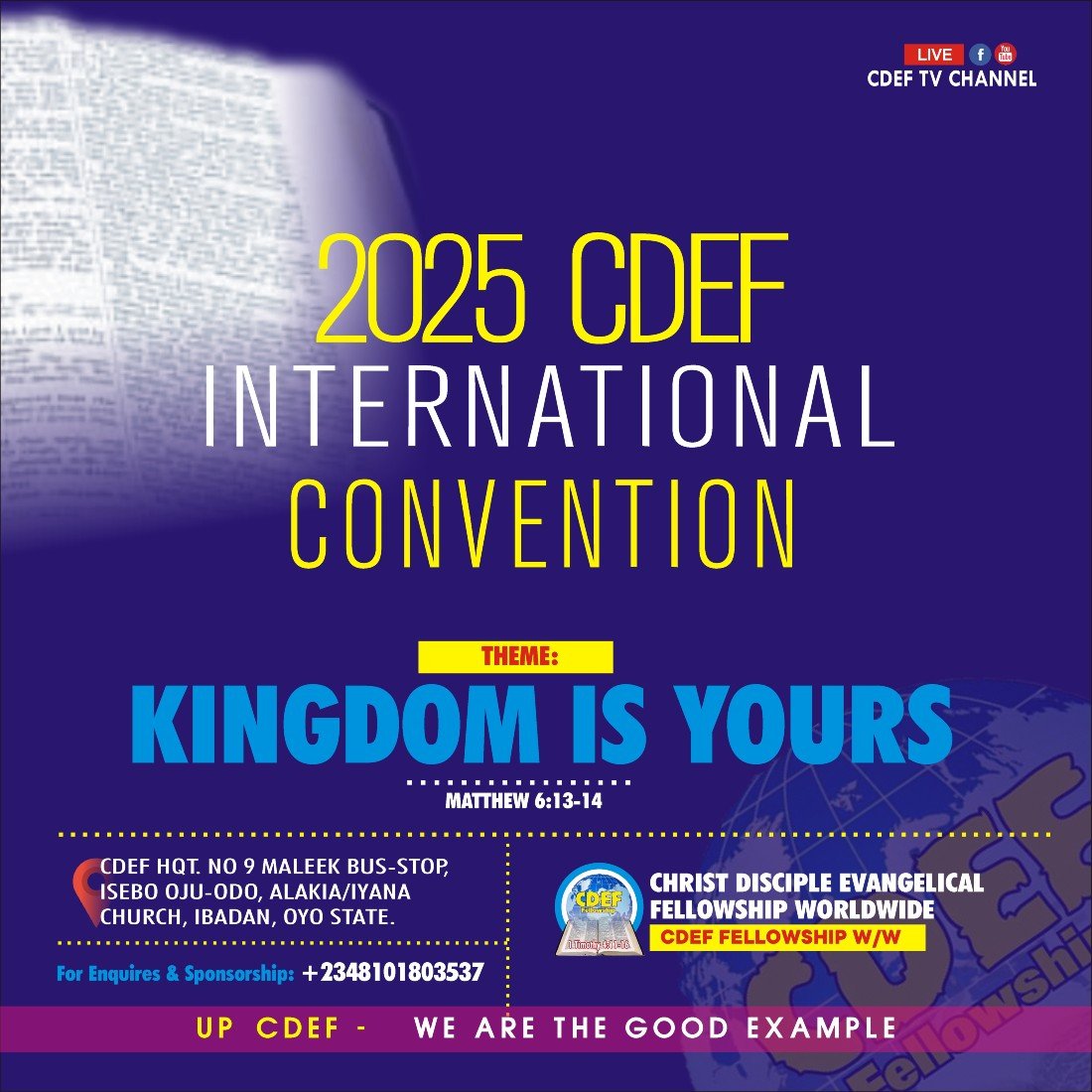 2025 CDEF INTERNATIONAL CONVENTION Tickets | Oyo, Ibadan, OY | July 7 ...