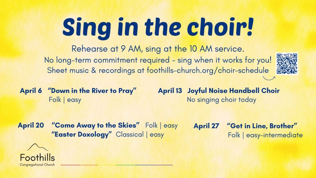 Sing in the choir! | Foothills Congregational Church, Los Altos, CA ...