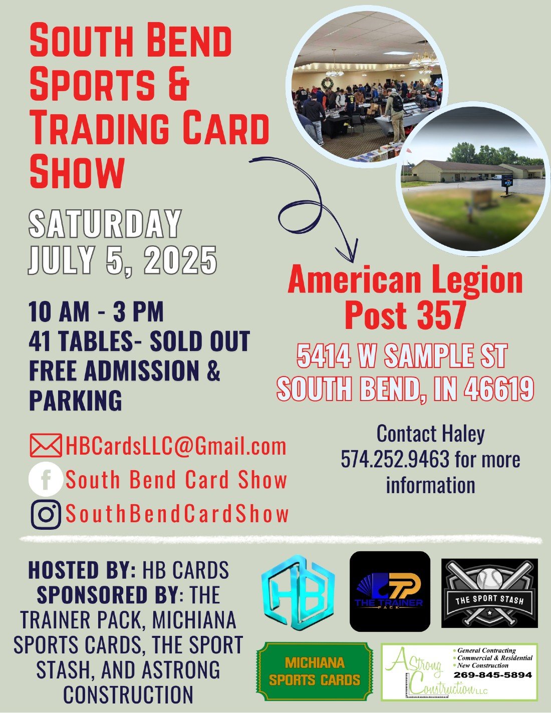 South Bend Trading Card Show | American Legion Post 357, West Sample ...