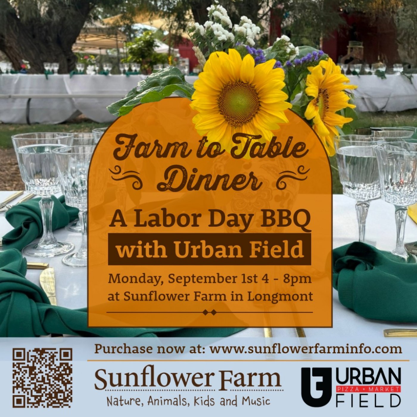 Farm to Table Dinner at Sunflower Farm, Hosted by Urban Field ...