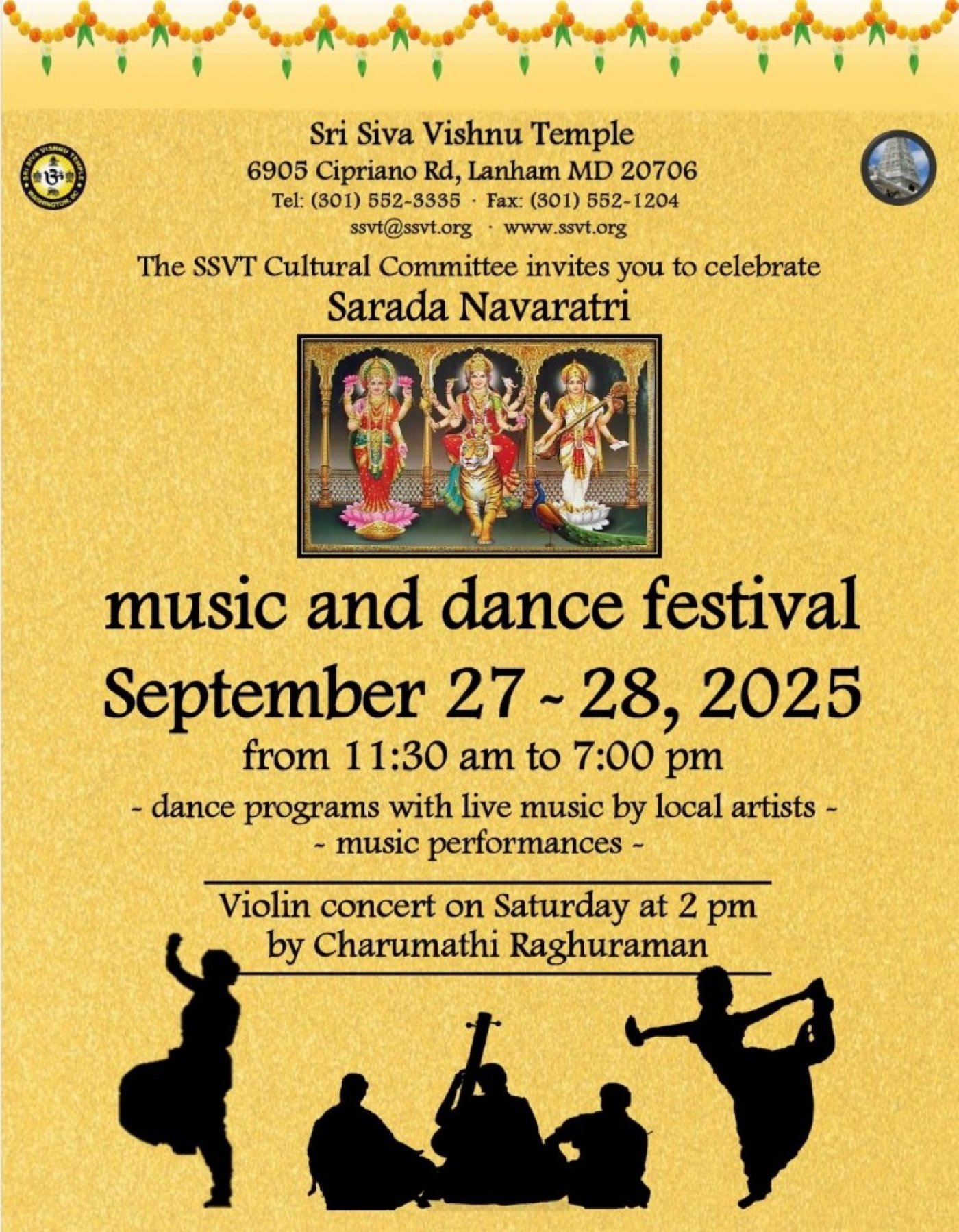 SSVT Sarada Navaratri Cultural Festival 2025 | Sri Siva Vishnu Temple ...