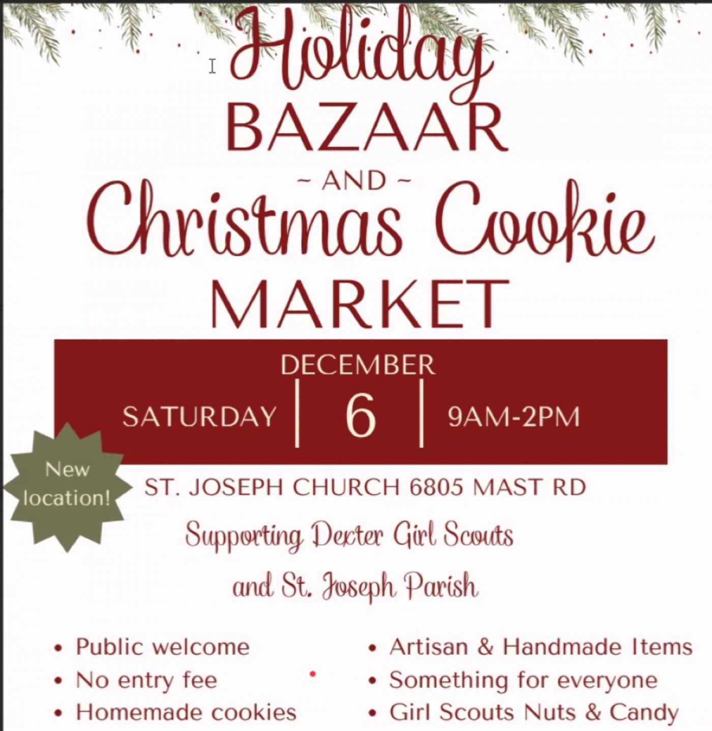Holiday Bazaar and Christmas Cookie Market at 6805 Mast Rd Dexter, MI ...