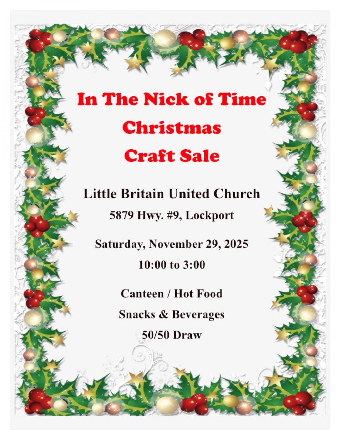 In The Nick of Time Christmas Craft Sale at Lockport MB, Canada ...