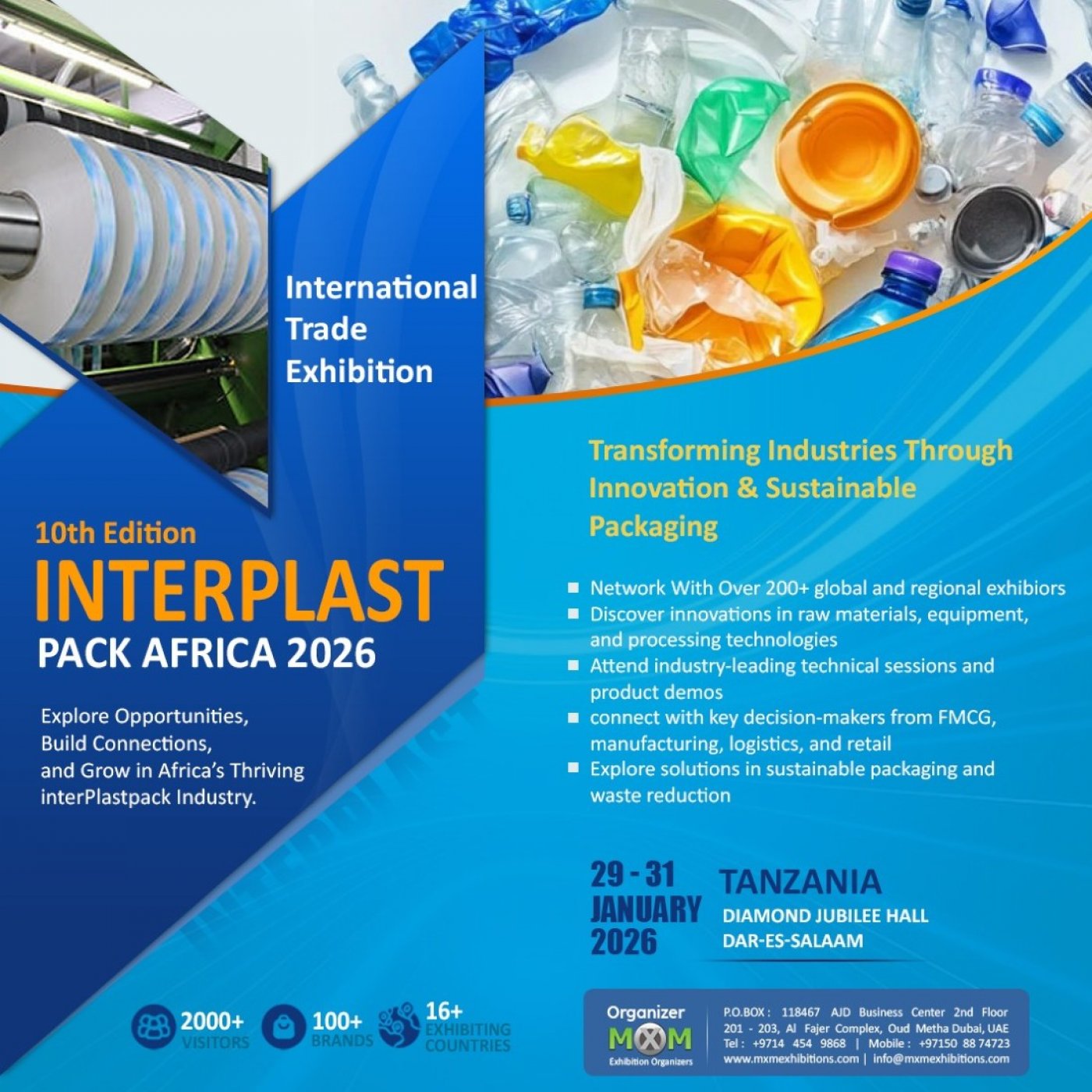 Interplast Pack East Africa 2026 at Aga Khan Diamond Jubilee Hall, Dar Es Salaam on 29th January ...