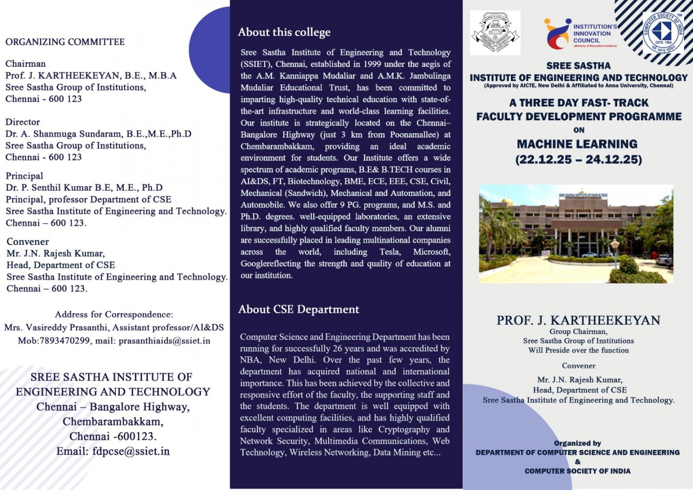 Fast-Track Faculty Development Programme on Machine Learning at Sree ...