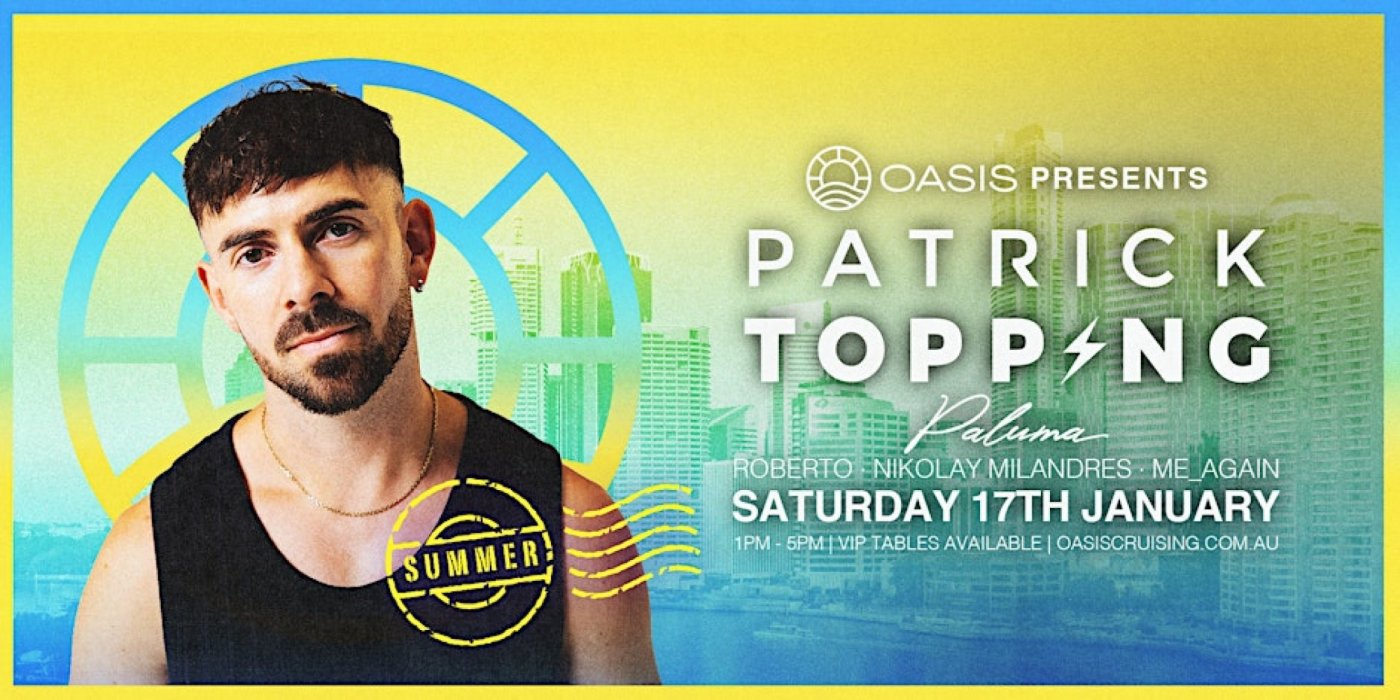 PATRICK TOPPING - Saturday 17th January 2026 at New Farm Park River Hub ...