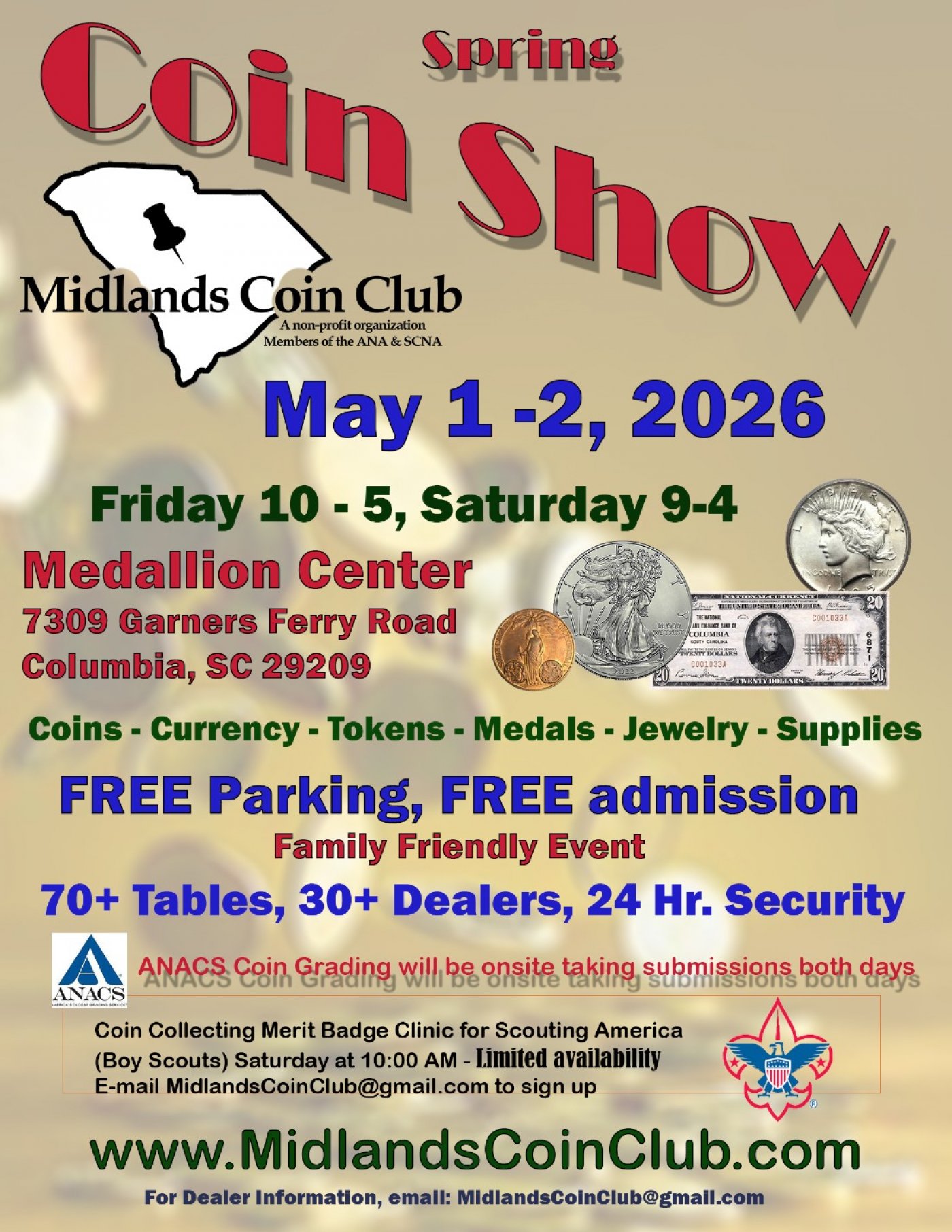Midlands Coin Club Spring Coin Show Tickets at Medallion Conference ...