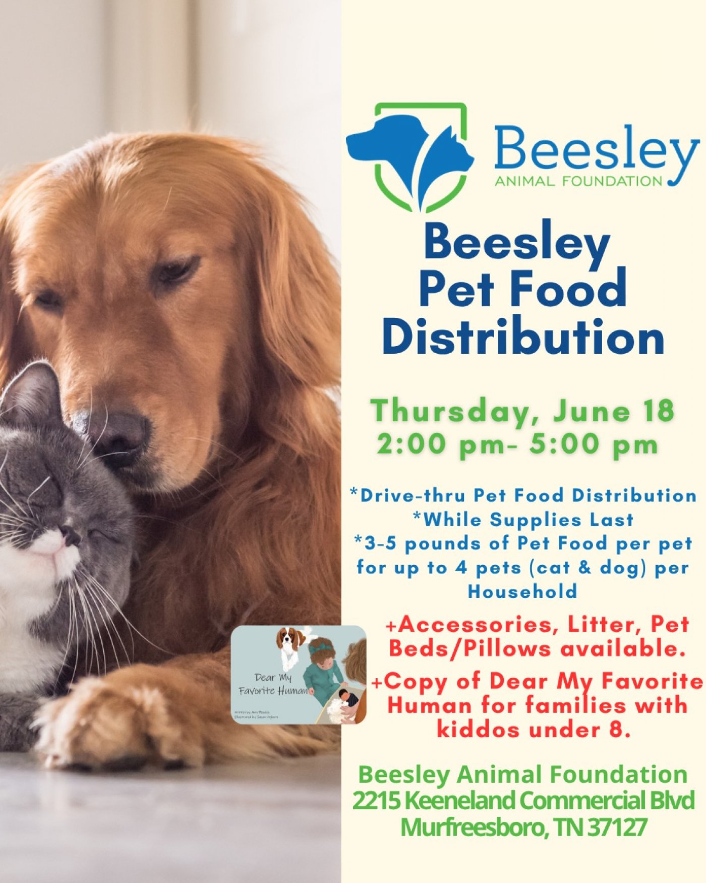 Quarterly Pet Food Distribution & Book Giveaway Tickets at Beesley ...